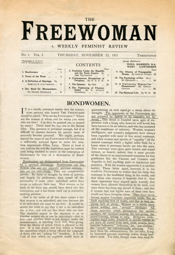 The Freewoman (1911) – Union Of Egoists
